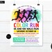 Color Run Flyer Printable Invitation, Community Fundraising Event ...