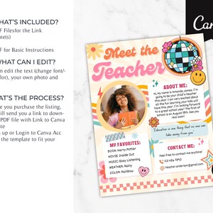 Editable Meet the Teacher Retro Groovy Theme Classroom Newsletter Flyer ...