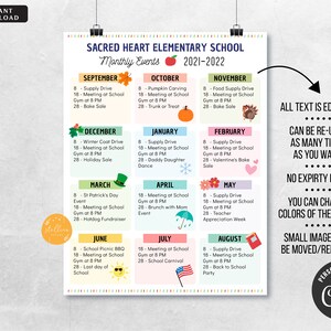 EDITABLE Monthly PTO PTA Flyer Printable Handout, Volunteer Meeting ...