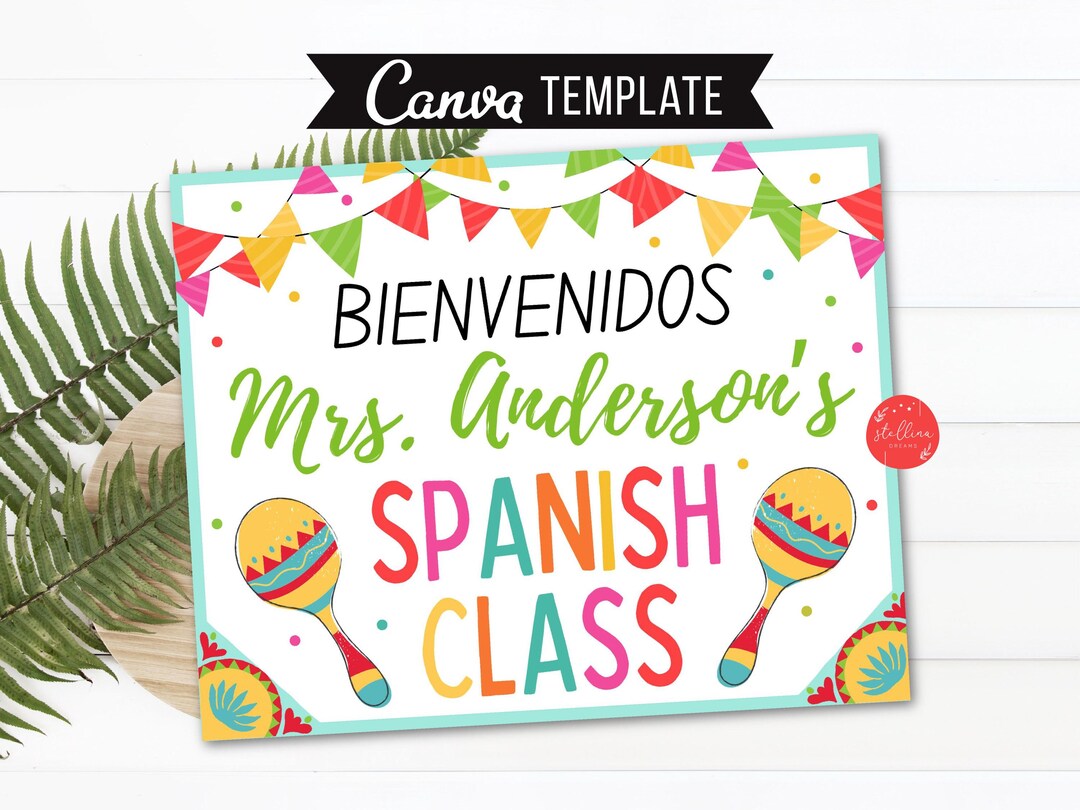 Editable Spanish Teacher Classroom Door Sign, Bienvenido Printable ...