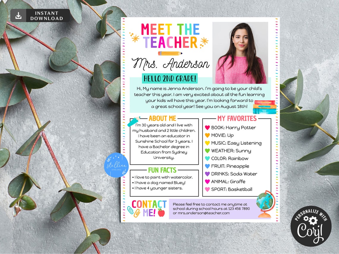 EDITABLE Meet the Teacher, Back to School Printable Flyer, INSTANT ...
