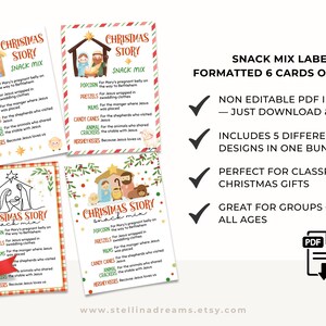 Nativity Snack Mix Printable Labels | Christmas Story Treat Tags ...