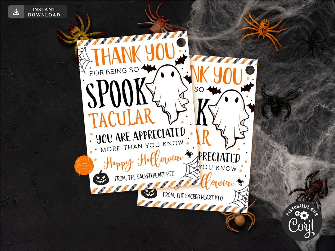 Spooktacular Halloween Gift Tags: Editable School Favor Tags (digital ...