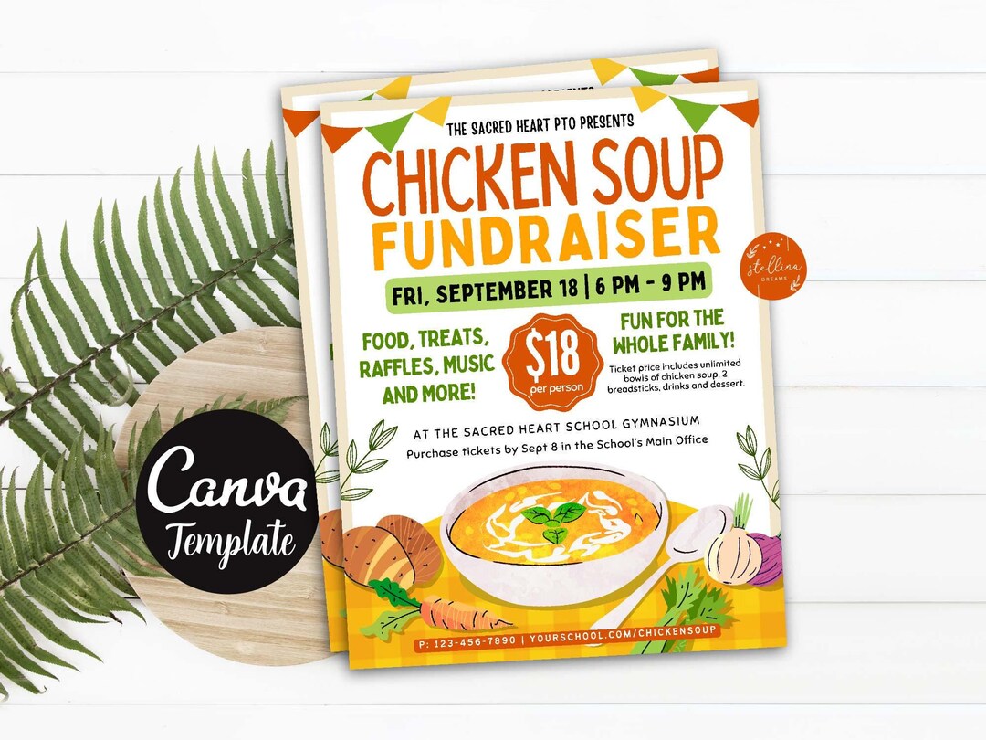 Editable Chicken Soup Fundraiser, Fall Winter Stew Fundraising ...