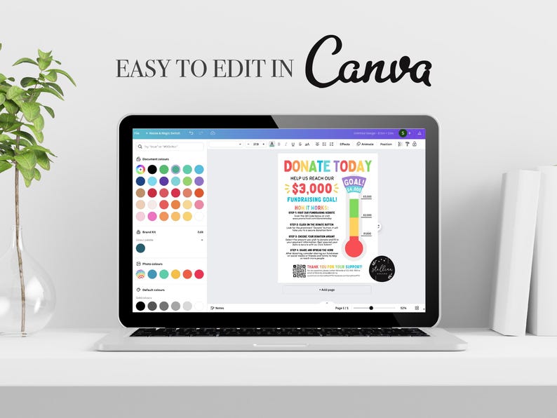Editable Goal Thermometer Flyer: PTA/PTO Fundraising, Visual Tracker ...