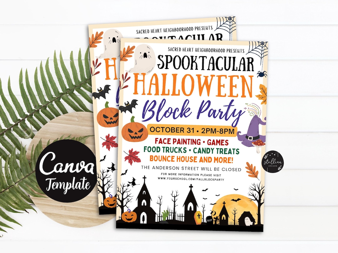 Editable Halloween Block Party Festival Harvest Flyer Printable ...
