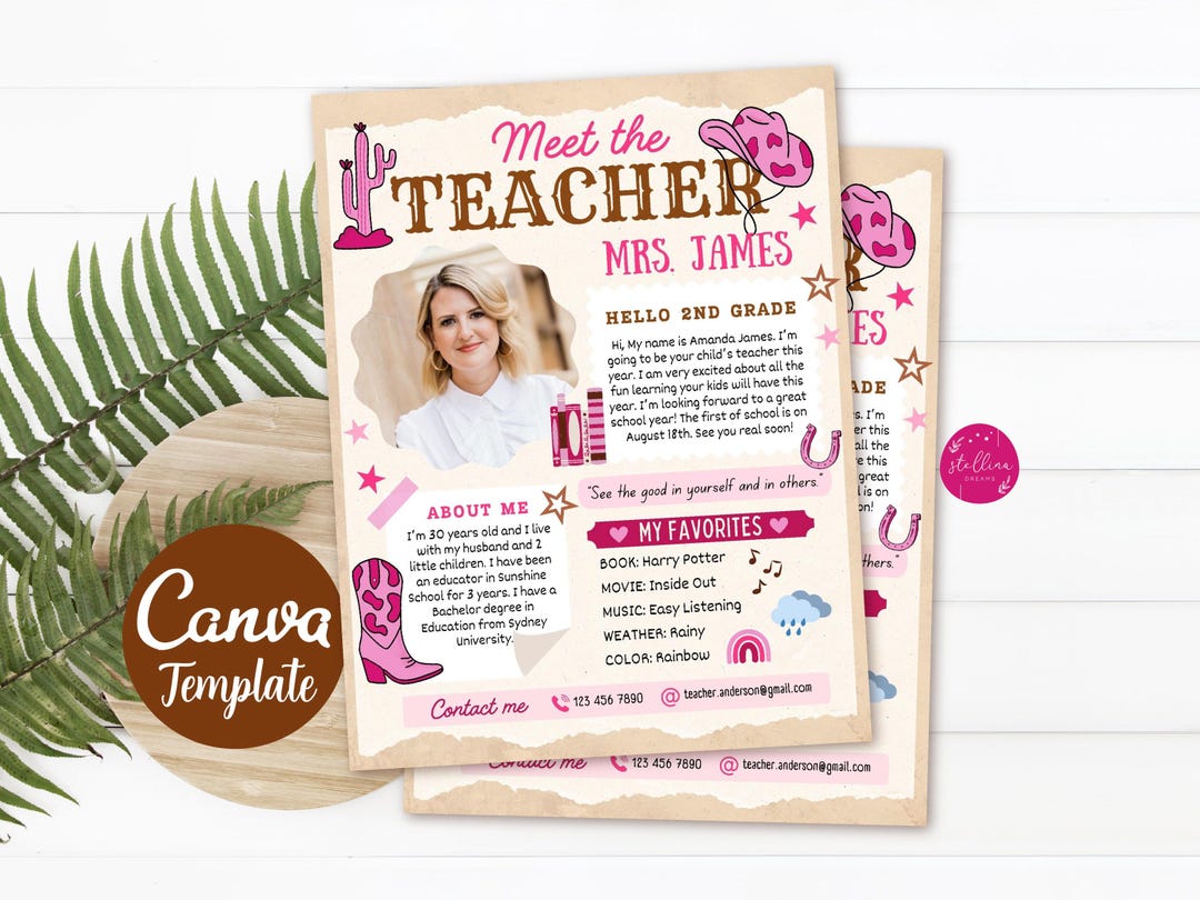 Editable Meet the Teacher Cowgirl Theme Classroom Newsletter Flyer ...