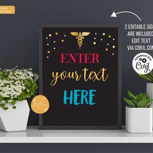 Printable Medical Party Signs, Nurse Graduation Party Printable Signs ...