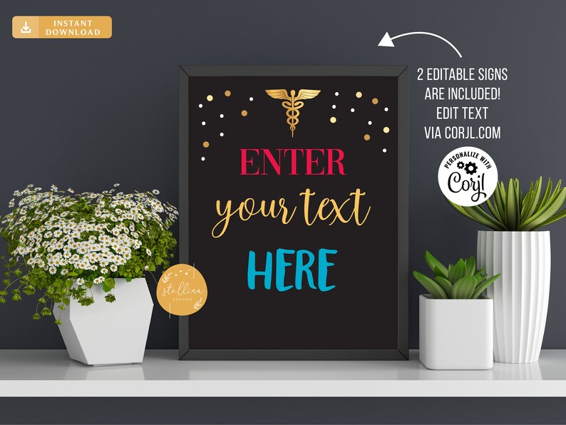 Printable Medical Party Signs Nurse Graduation Party | Etsy
