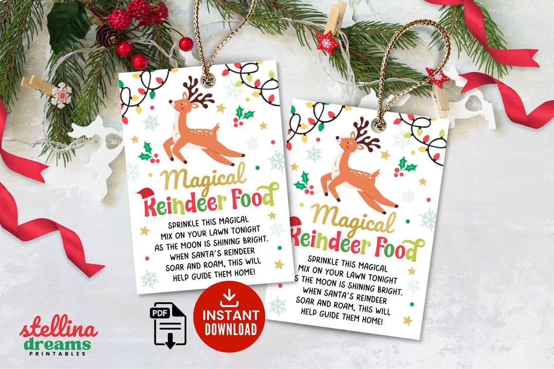 Magic Reindeer Food Tags | Christmas Gift Tags for Kids | Classroom ...