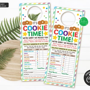 EDITABLE Cookie Door Hangers, Scout Troop Leader Forms, Printable ...