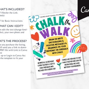 Editable Chalk the Walk Flyer, Homeschool Social Connection Event Idea ...