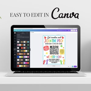 Editable School Pto Pta Recruitment Flyer With QR Code, Printable ...