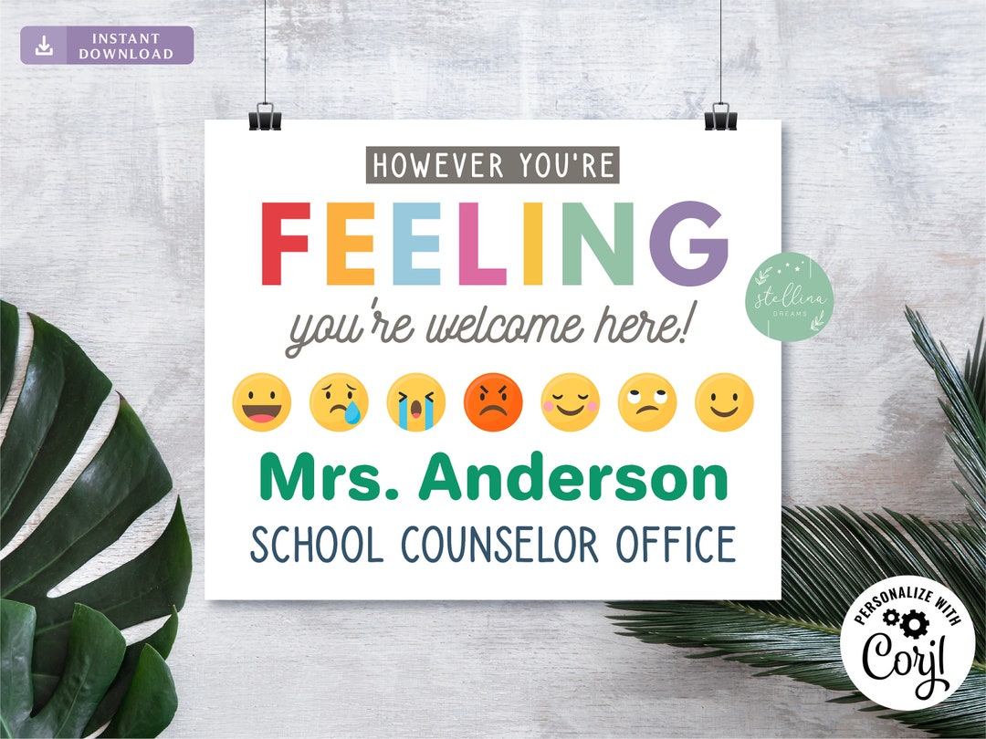 School Counselor Door Sign, Child Counselor Door Sign, Therapist Office ...