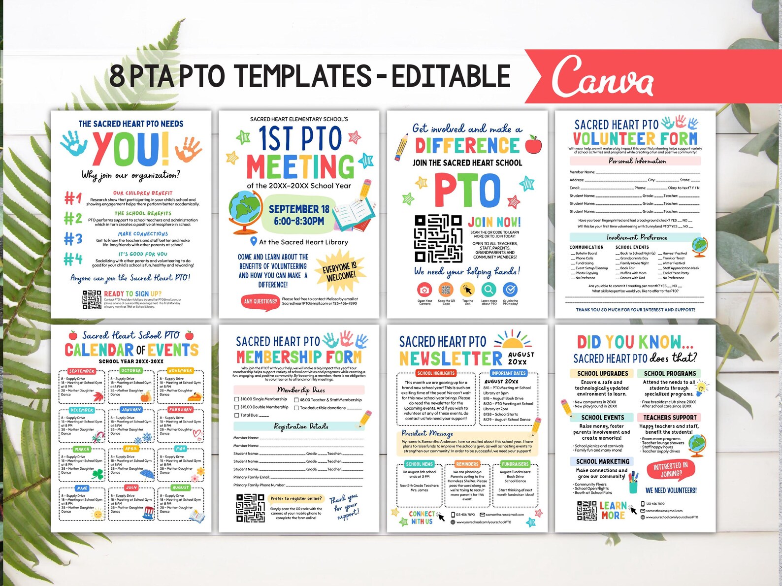 Editable PTA PTO Recruitment Template Bundle: School Event Flyers ...