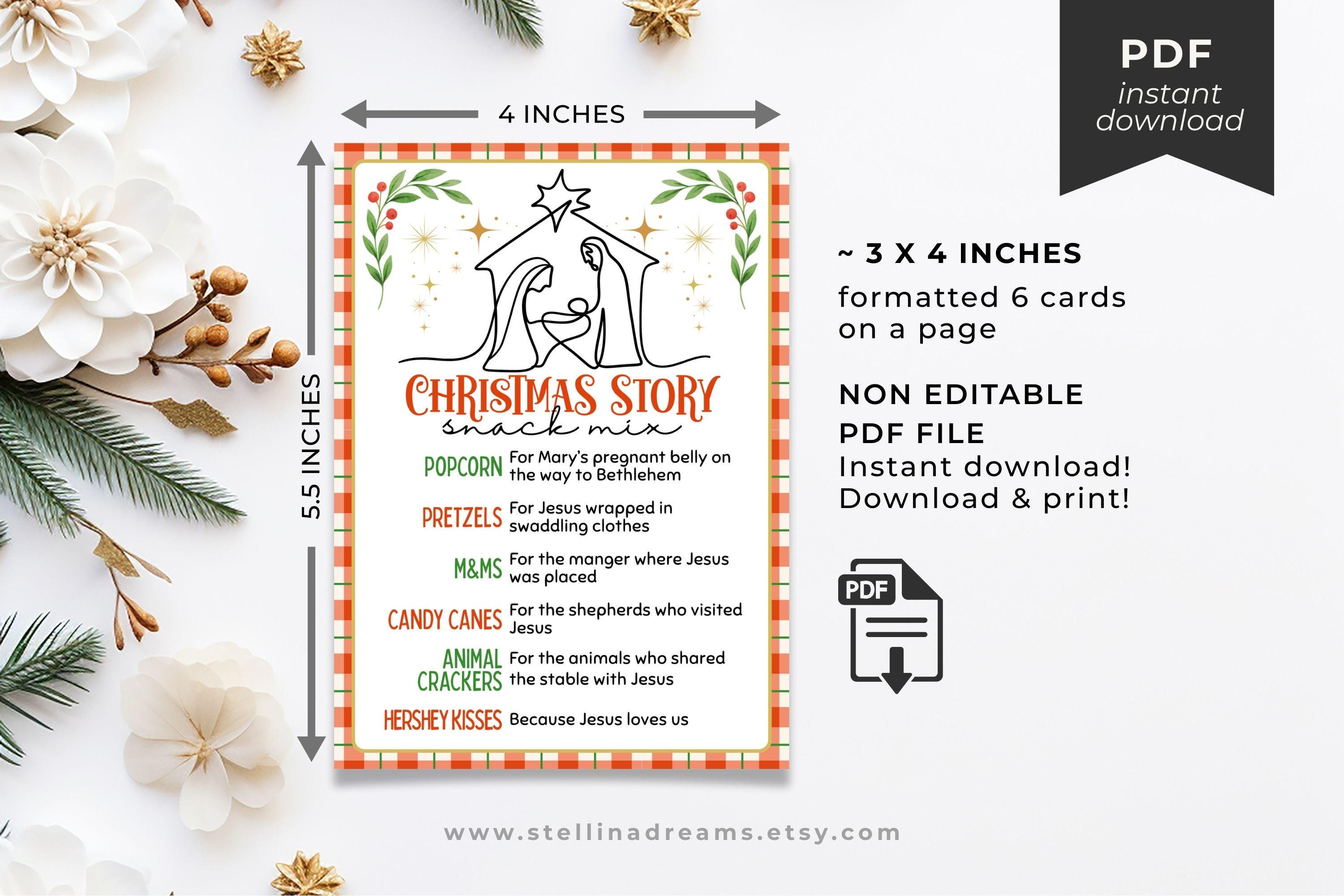 Nativity Snack Mix Printable Labels | Christmas Story Treat Tags ...