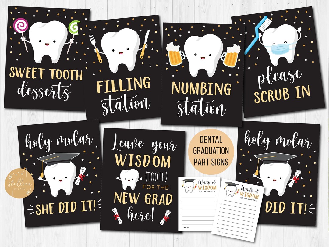Dental Party Signs, Dental Retirement Party Signs, Chalkboard Printable ...