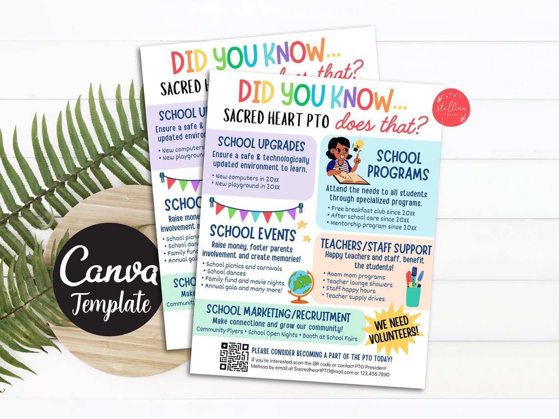 Editable PTO PTA Flyer: Why Donate Canva Template (digital Download ...