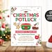 Christmas Potluck Flyer & Sign up Sheet Set | Editable Canva Template ...