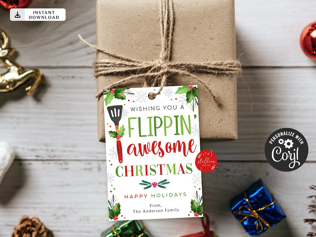 Wish You a Flippin' Awesome Holiday Favor Tags, Christmas Gift Tags ...