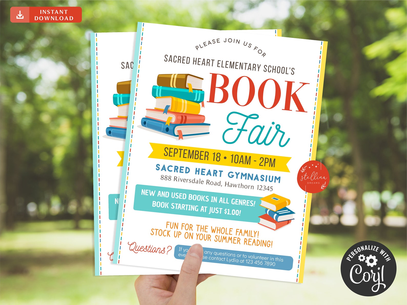 Book Fair Flyer Printable School Fundraiser Invitation | Etsy