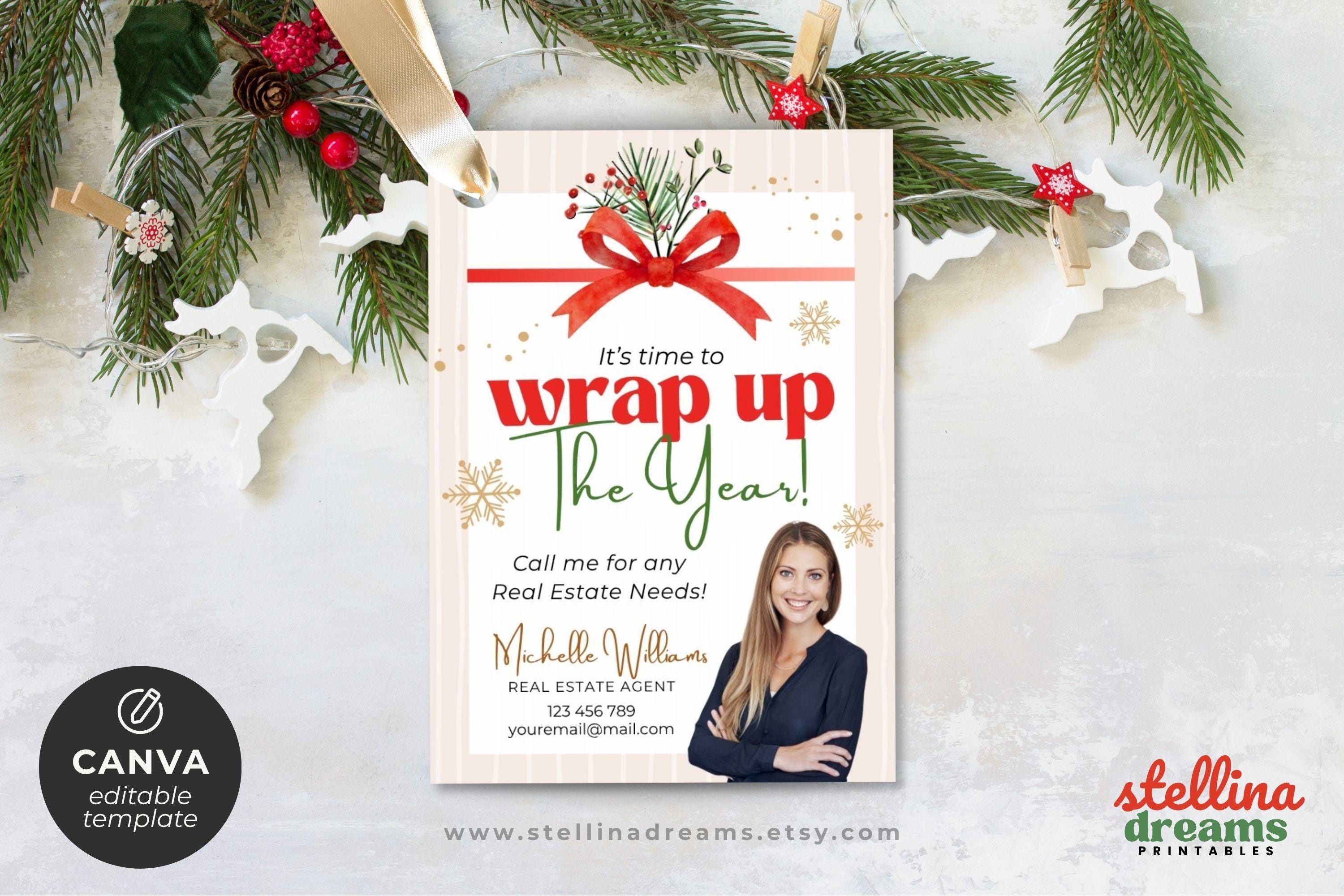 Realtor Christmas Wrapping Paper Gift Tags | It’s Time to Wrap up This ...