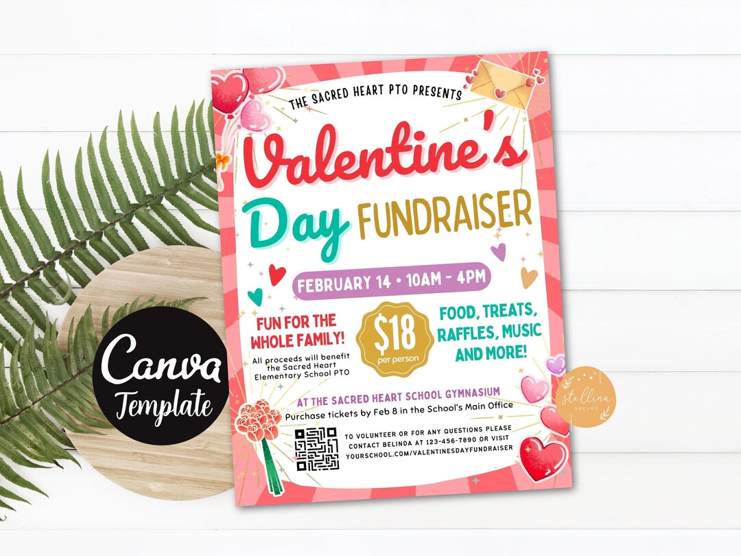 Editable Valentine's Day Fundraiser Flyer, Valentine Class Party Invite ...
