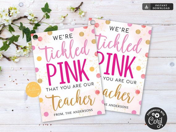 Tickled Pink Gift Tag INSTANT DOWNLOAD We Are Tickled Pink | Etsy