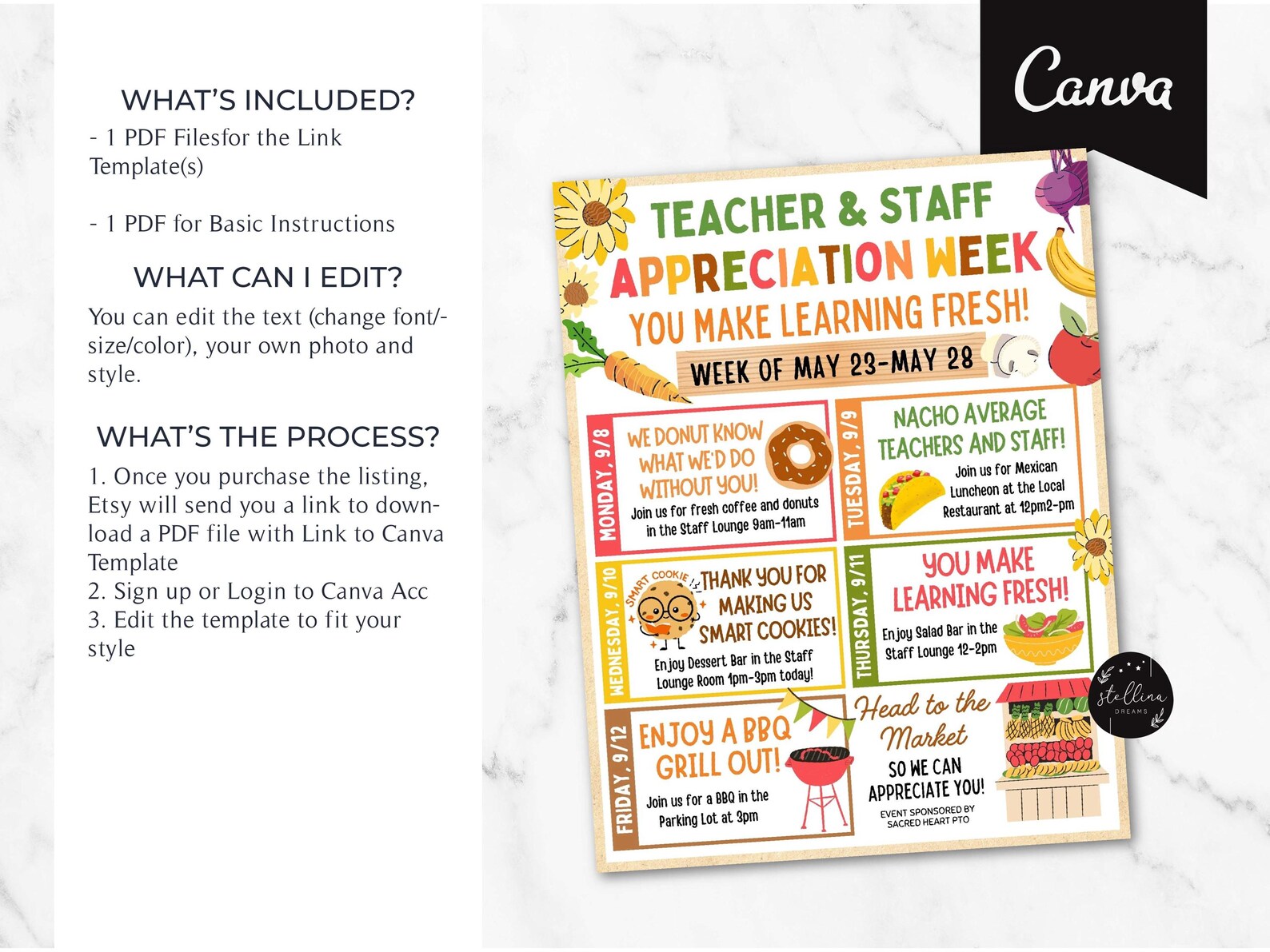 Editable Bundle Farmers Market Theme Teacher and Staff Appreciation ...