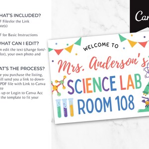 Editable Science Teacher Classroom Door Sign, Science Lab Printable ...