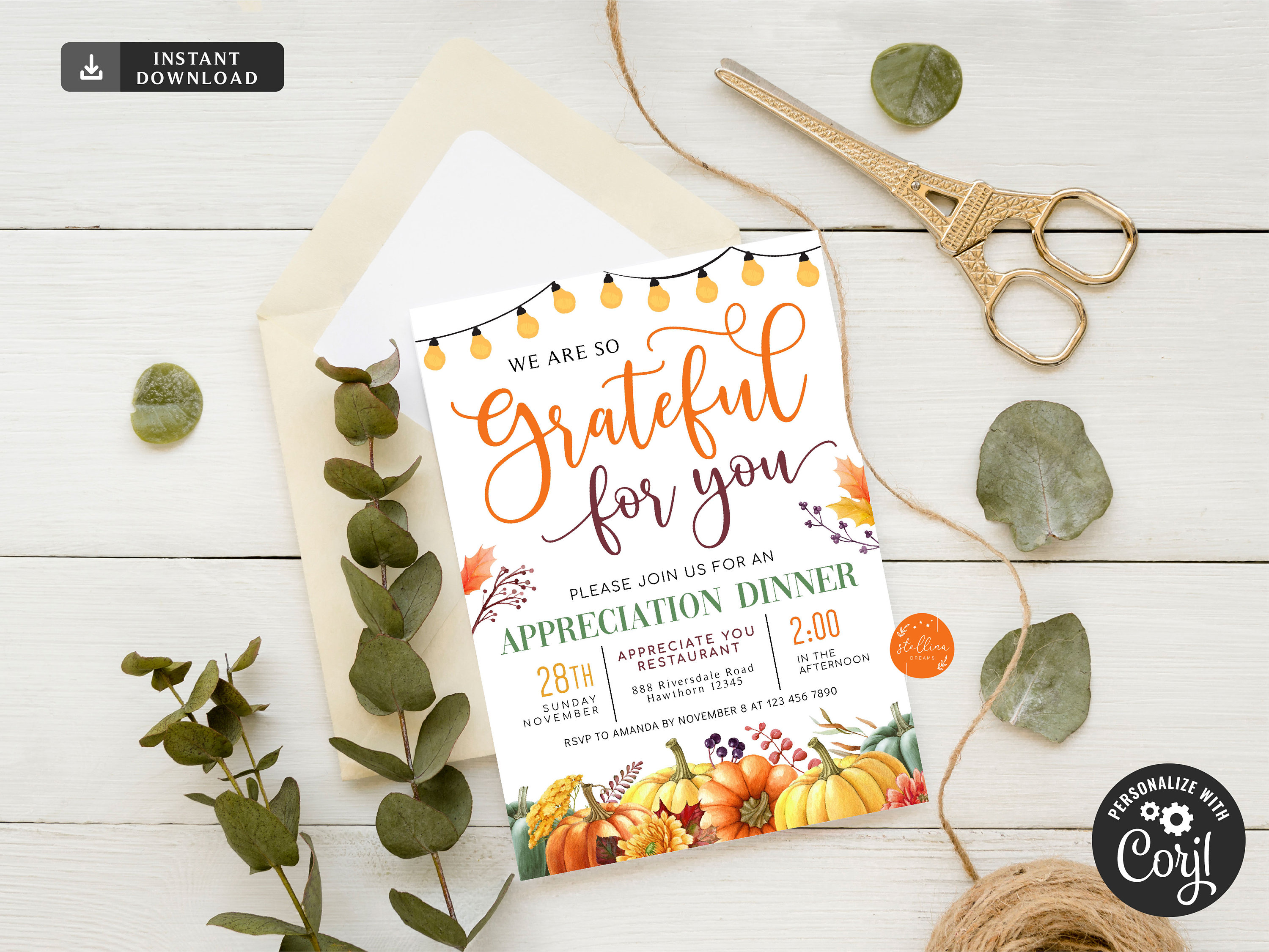 Fall Appreciation Invitation Grateful for You Teacher Staff - Etsy