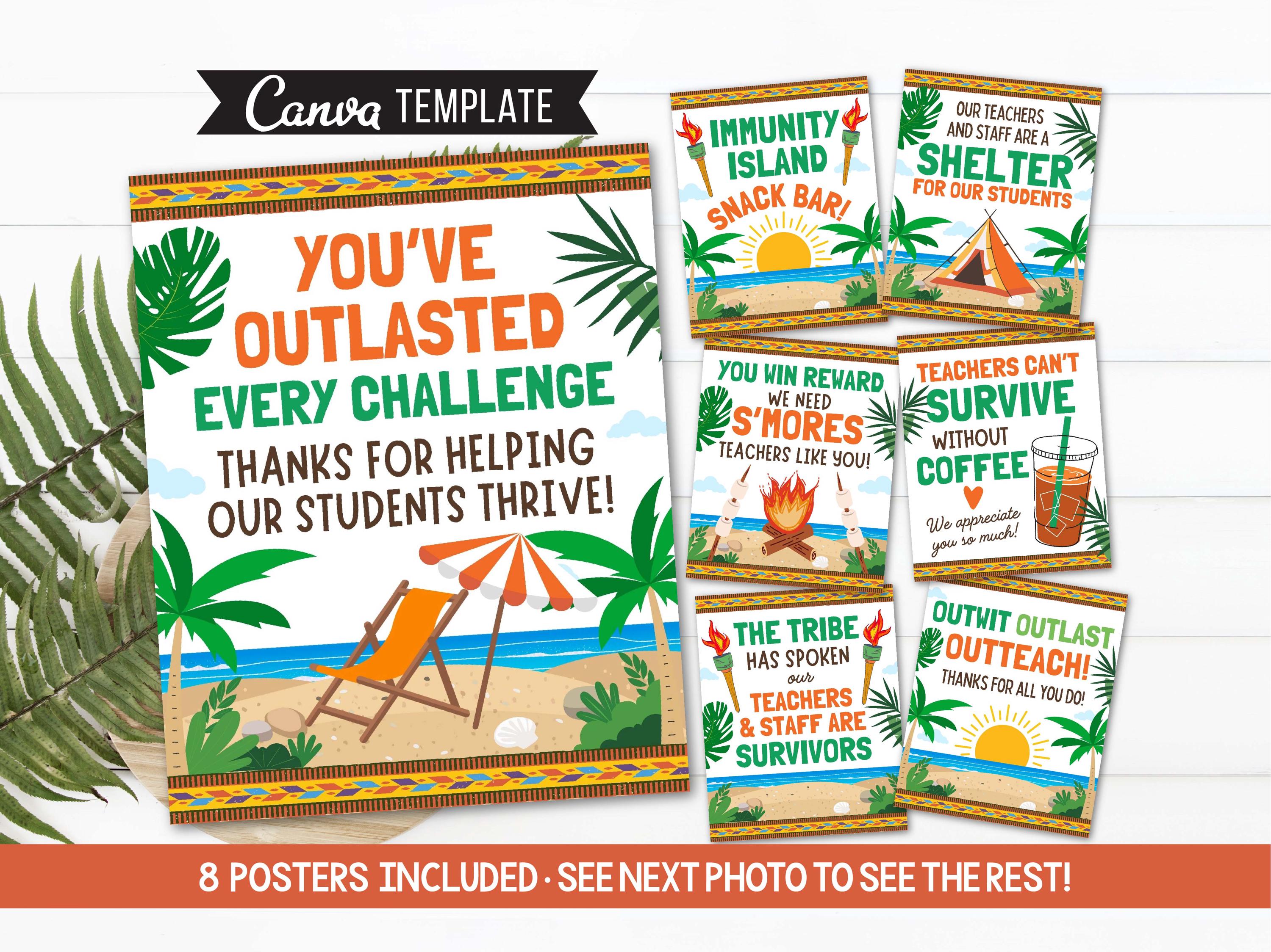Our Teachers Are Survivor Teacher Appreciation Posters Bundle ...