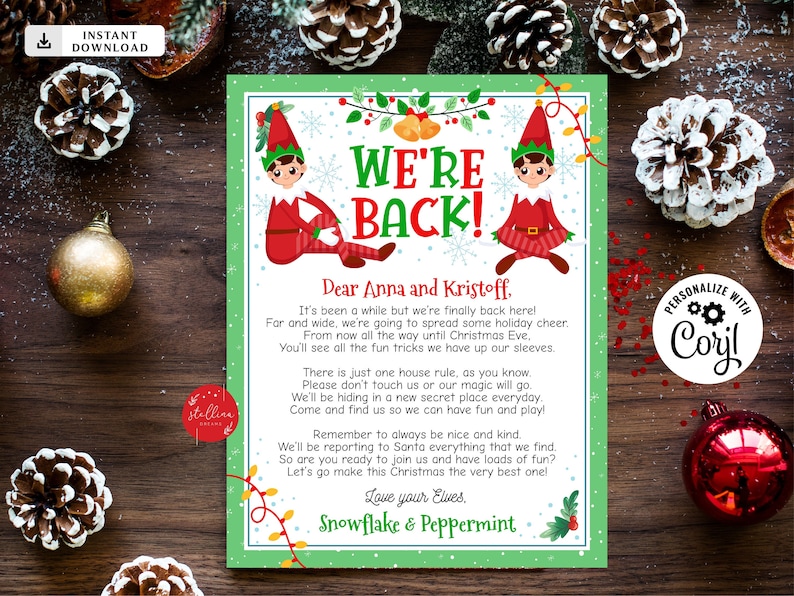 EDITABLE Elf Letter Hello From the Elves Letter for Kids - Etsy