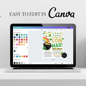 St. Patrick's Day Coin War Flyer: School Fundraiser (CANVA Template) - Etsy