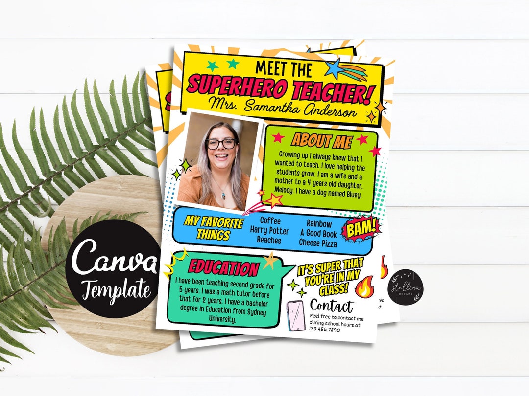 Editable Meet the Teacher Superhero Theme Classroom Newsletter Flyer ...