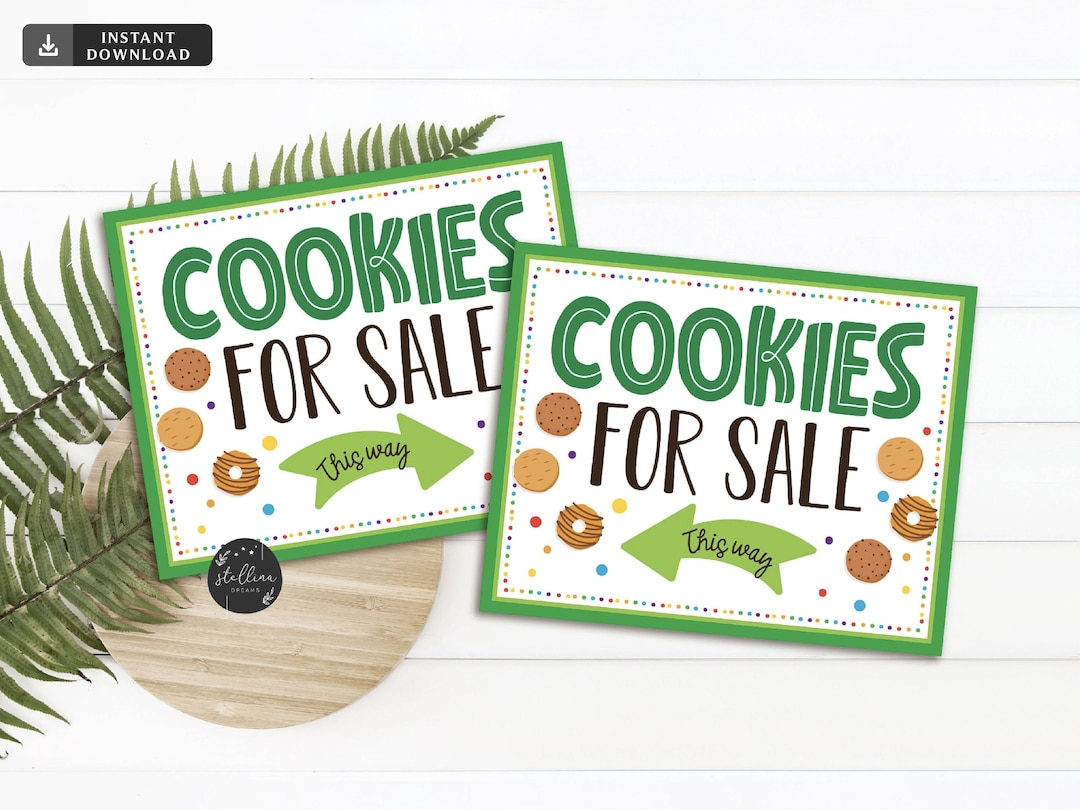 INSTANT DOWNLOAD Cookie Arrow Signs, Cookies Sold Here, Printable ...
