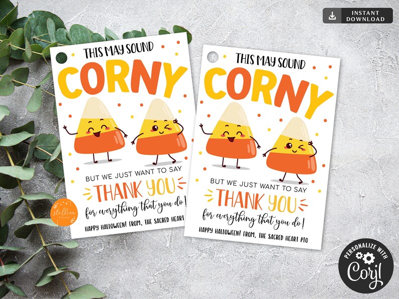 Editable Halloween Candy Corn Gift Tag, Volunteer Teacher Staff ...