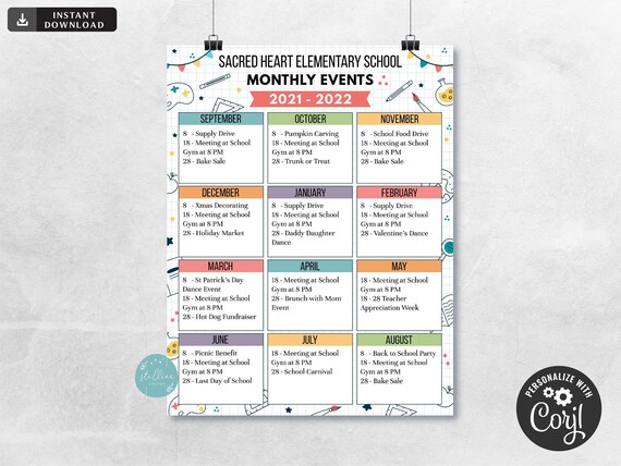 EDITABLE Monthly PTO PTA Flyer Printable Handout School Year - Etsy Canada