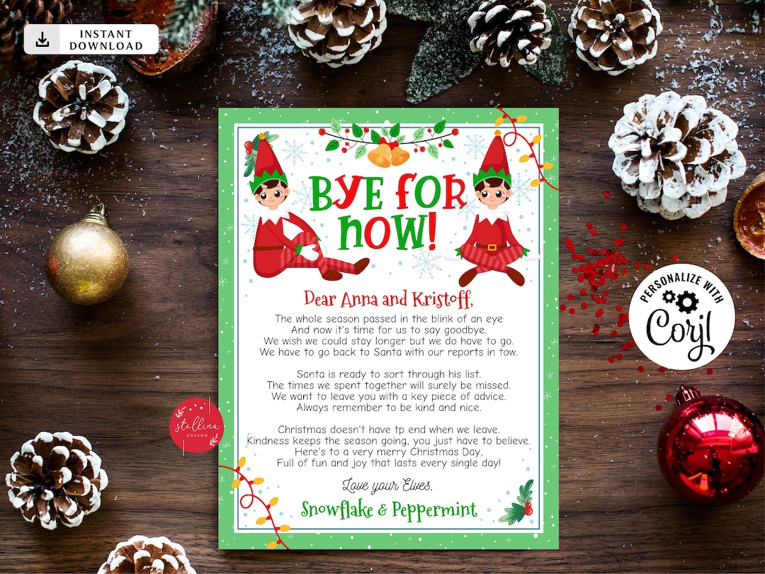 EDITABLE Elf Letter, Goodbye From the Elves Letter for Kids, End of ...
