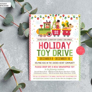 EDITABLE Holiday Toy Drive Flyer, Printable PTA PTO Flyer, School ...