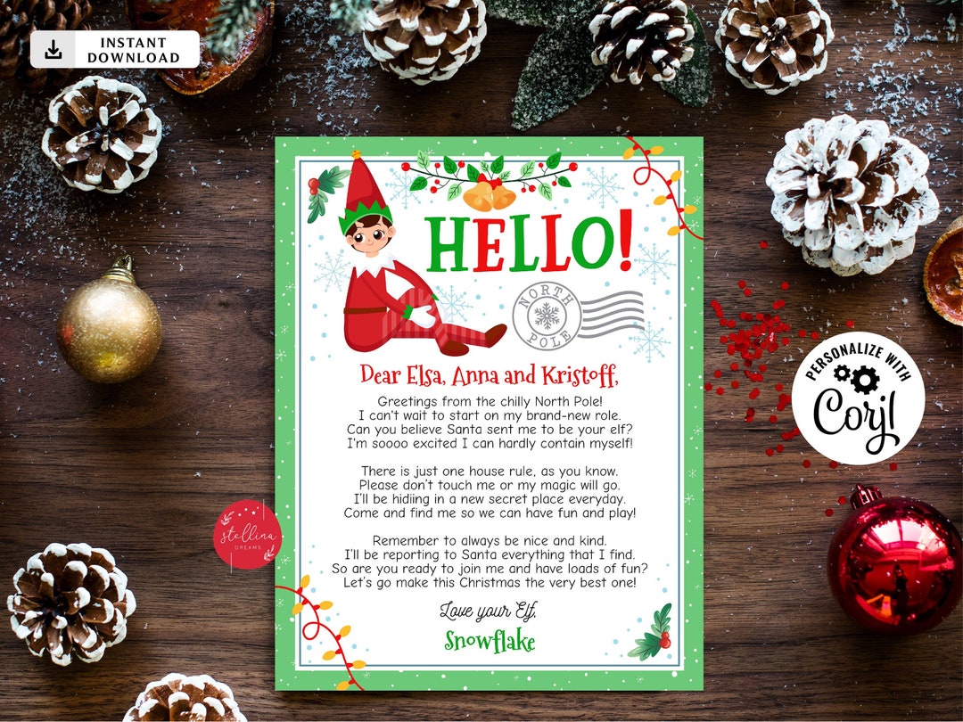 EDITABLE Elf Arrival Letter, Elf Letter, Elf Welcome Letter, Elf Hello ...