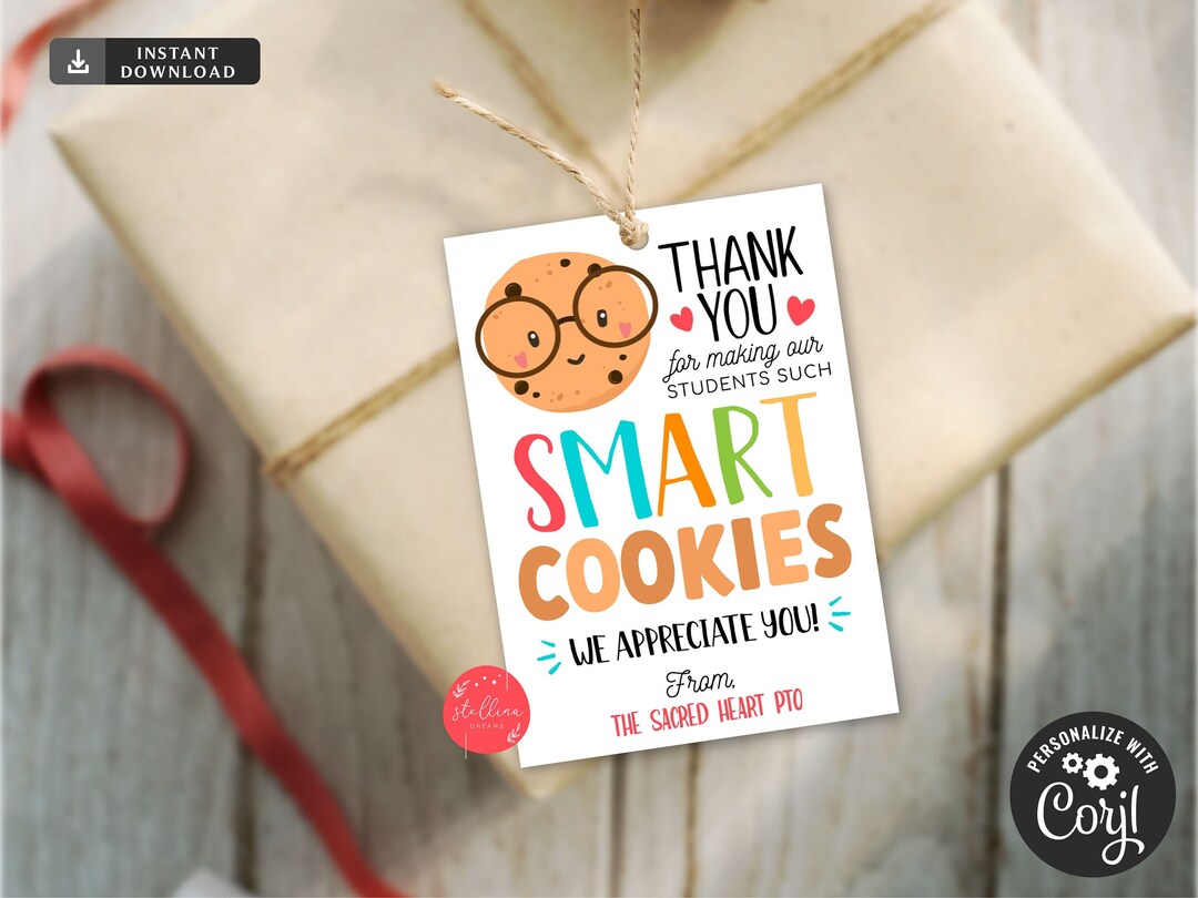 Thank You for Making Students Such Smart Cookies, Cookie Teacher Gift ...