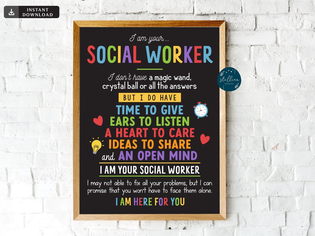 I Am Your Social Worker Poster, School Social Worker Decor, Social ...