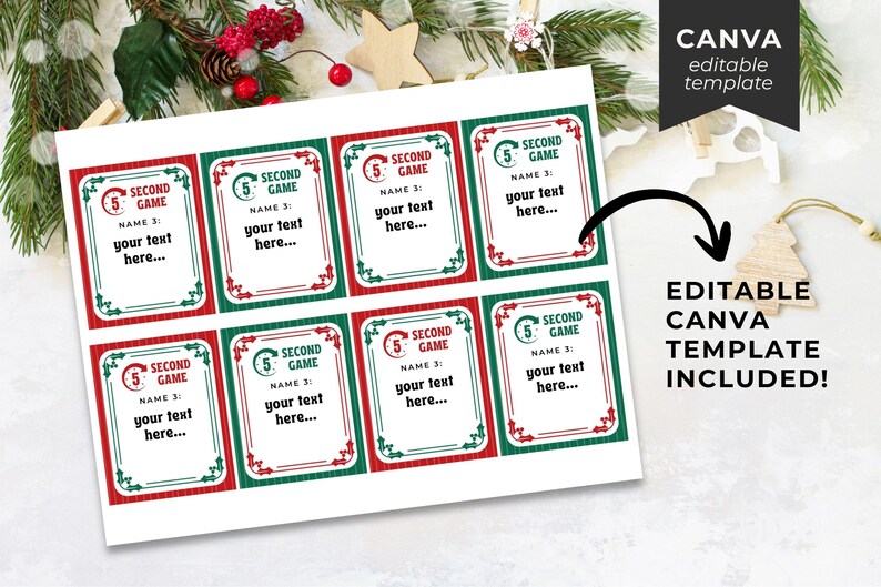 Christmas 5 Second Game Printable | Fun Christmas Party Game | Holiday ...