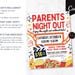 Editable Parents Night Out Movie Flyer: School Event Canva Template ...
