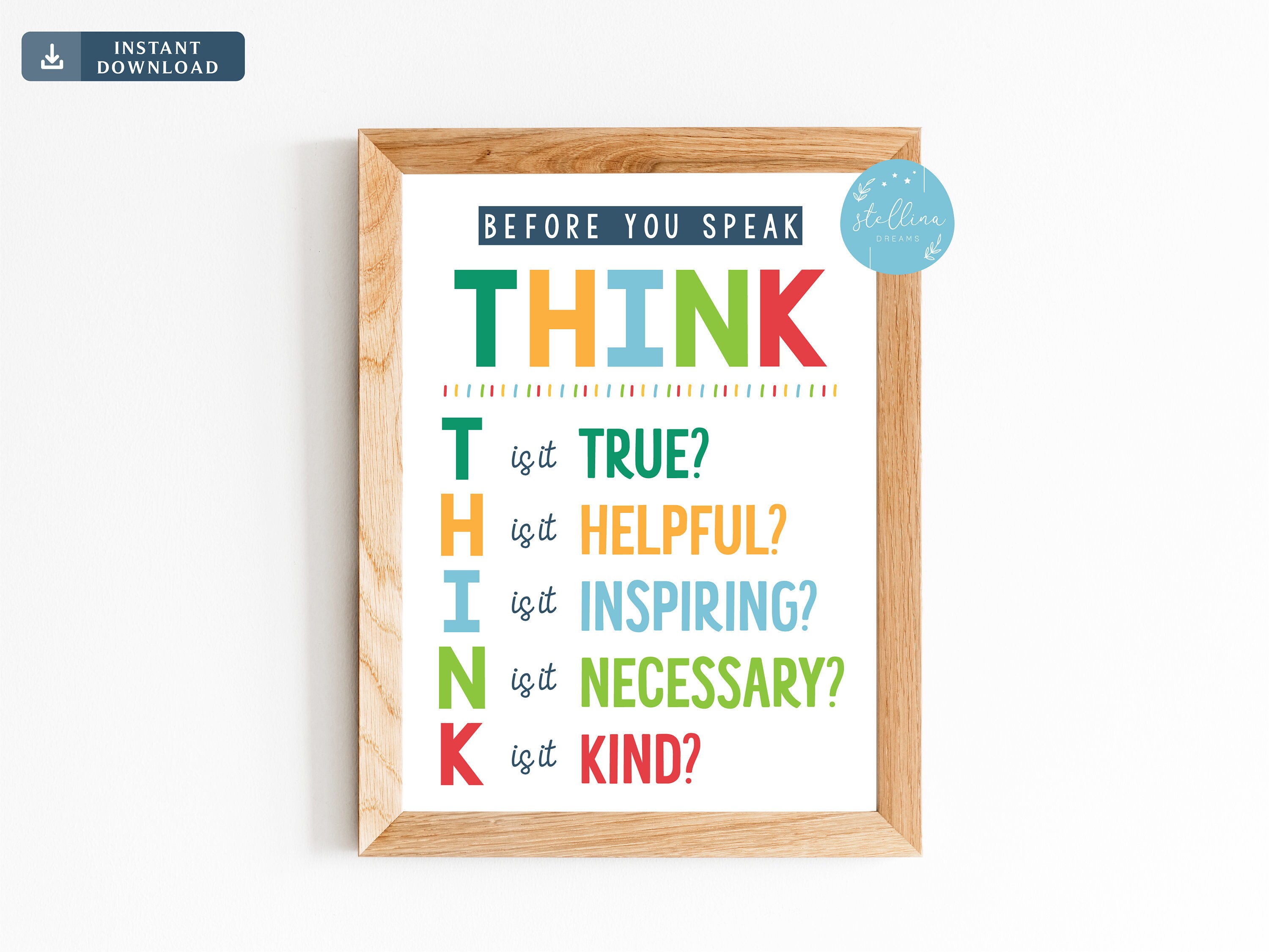 PRINTABLE Think Before You Speak Sign Printable Classroom - Etsy UK
