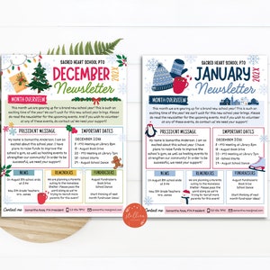 Editable Yearly Pto Pta Newsletter Template Set, Classroom Printable ...