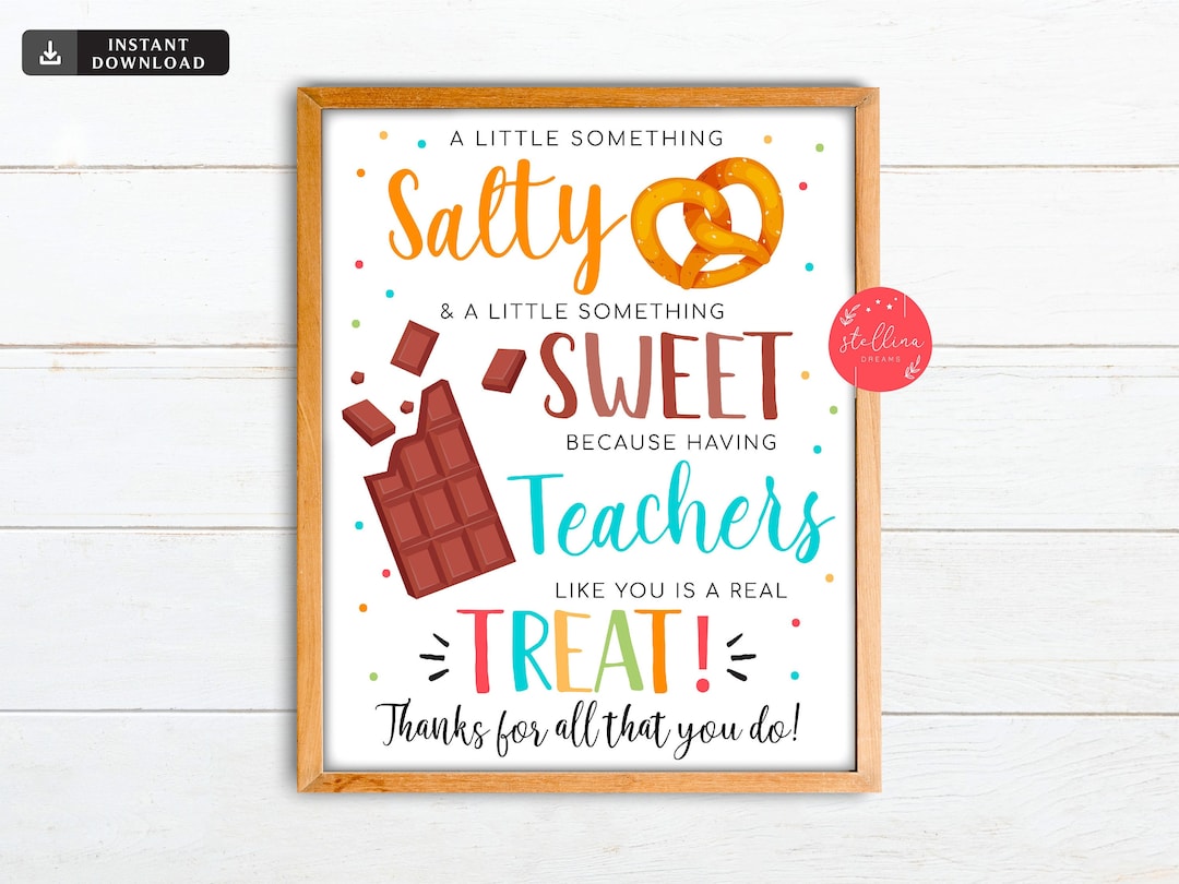 Chocolate Pretzel Thank You Sign, Appreciation Sign, Staff Employee ...