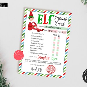 EDITABLE Elf Report Card, Elf Letters, Elf Letters, INSTANT DOWNLOAD ...