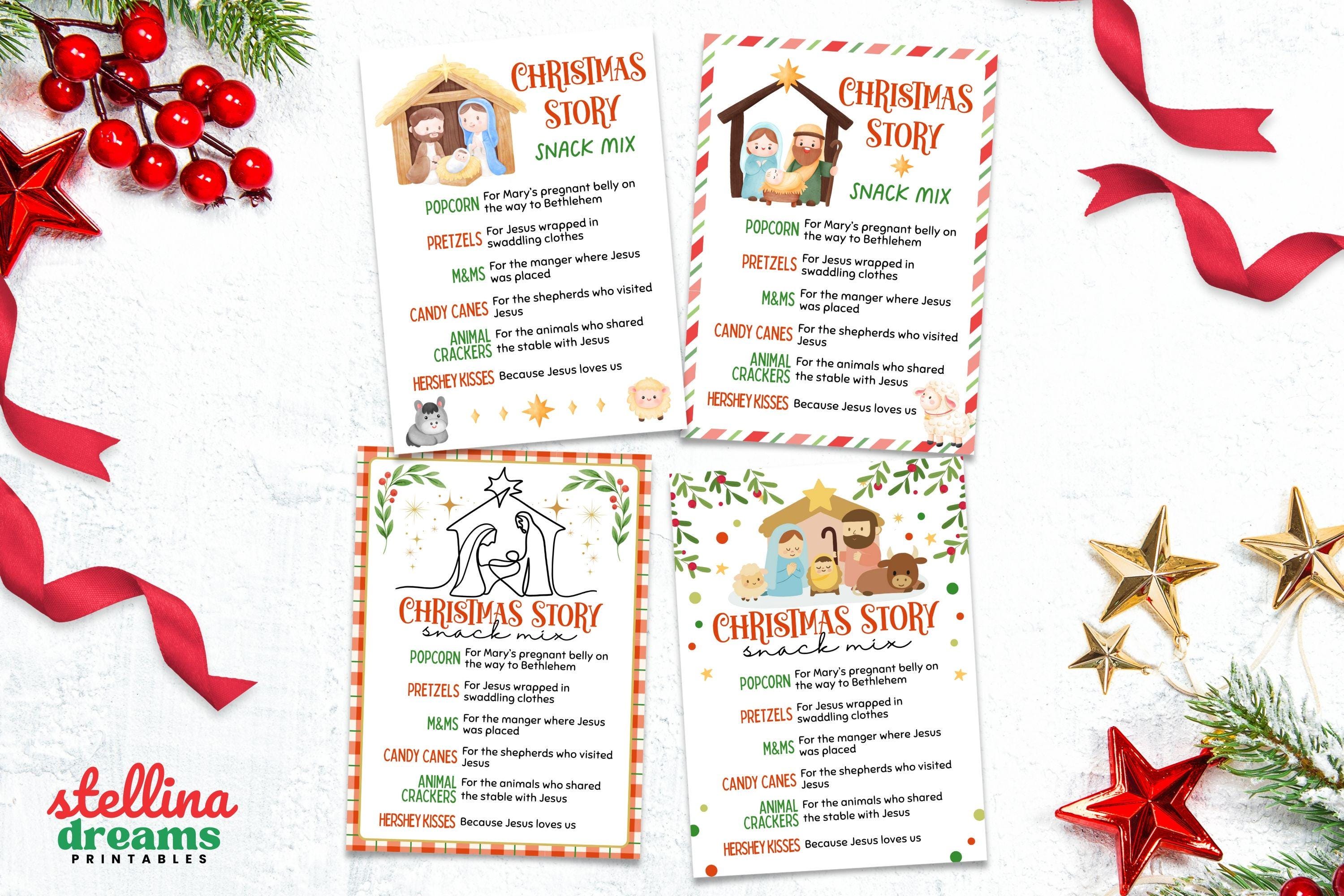 Nativity Snack Mix Printable Labels | Christmas Story Treat Tags ...